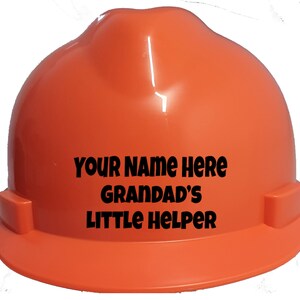 Children's Hard Hat Personalised Grandad's Little Helper Kids, Toddler ...