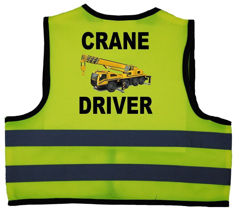 Crane Driver Baby Hi Vis Vest Kids Safety Jacket Optional Personalised ...