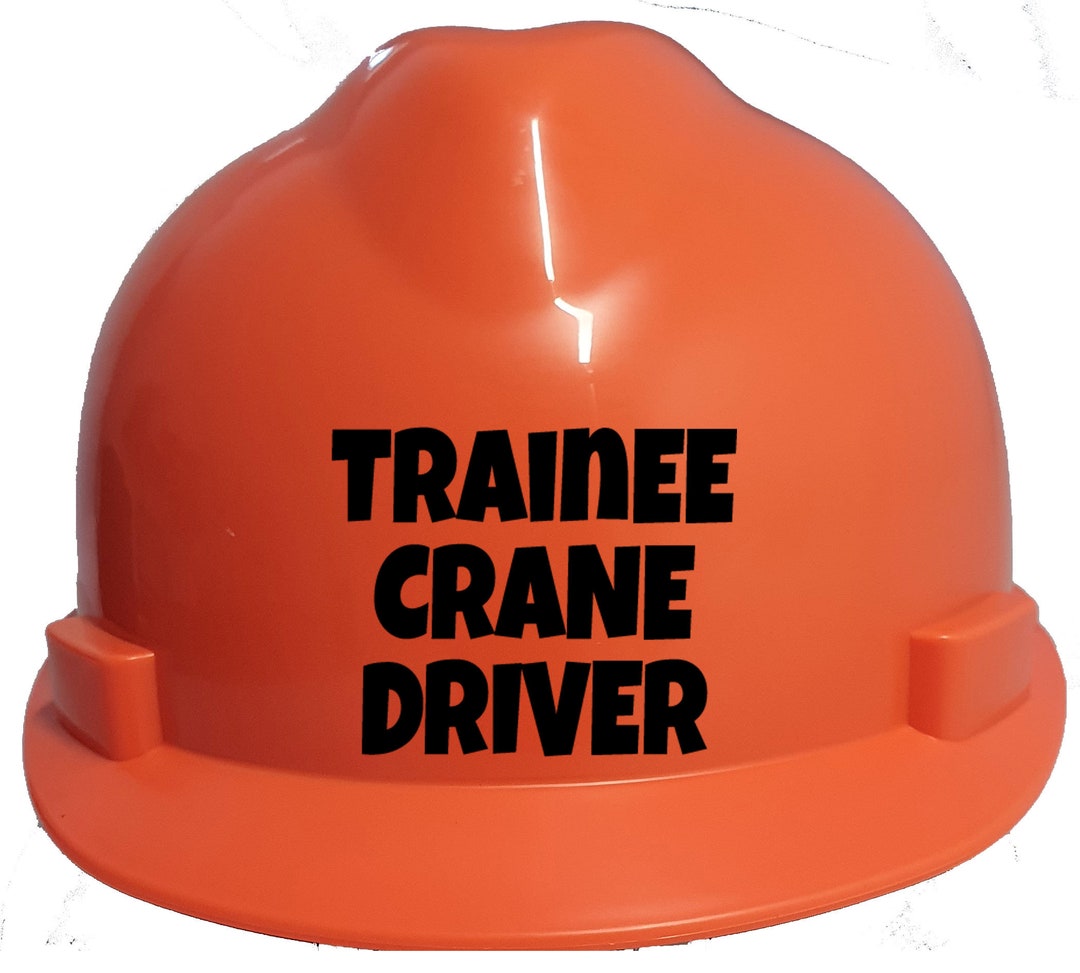 Kids Construction Hard Hat: Trainee Crane Driver, Adjustable Chin Strap ...