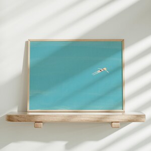 Blonde Girl Floating in Pool | Horizontal Swimming Wall Art ...