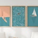Set of 3 Minimalist Diver Prints | Triptych Beach Wall Art | Sailboat ...