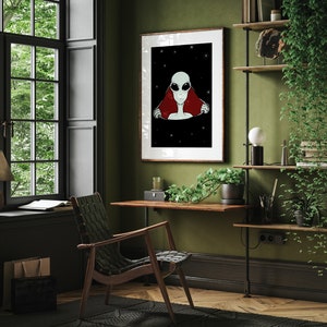 Alien Ripping Space UFO Wall Art Extraterrestrial Poster Outer Space ...