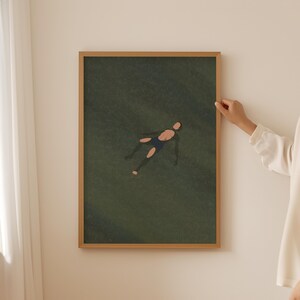 Man Floating in Swimming Pool Print | Horizontal Green Swimming Wall ...