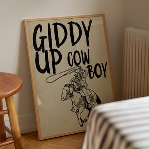 Giddy up Cowboy Print | Trendy Western Poster | Southwestern Art ...