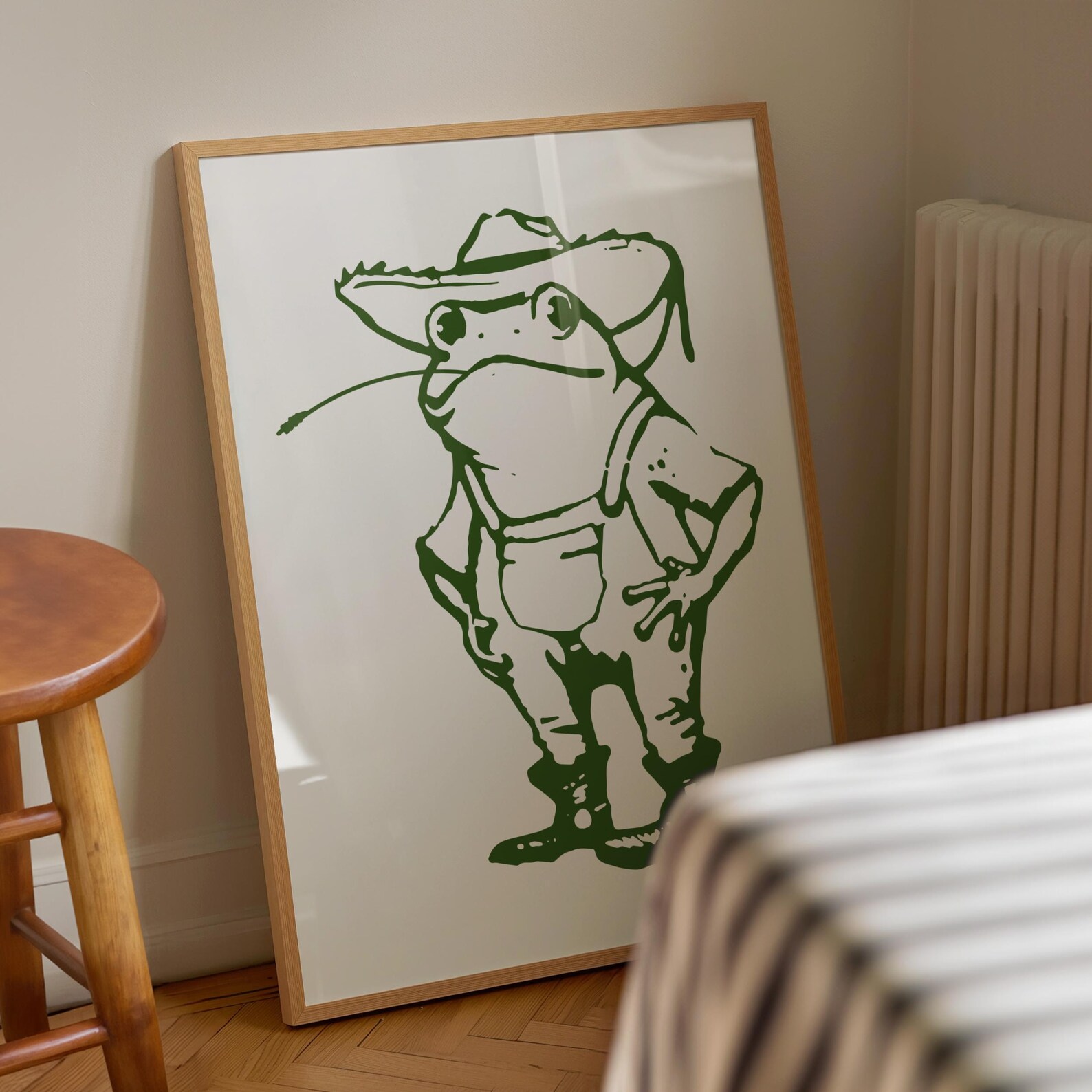 Cowboy Frog Farmer Print | Funny Cute Toad Poster | Southwest Desert ...