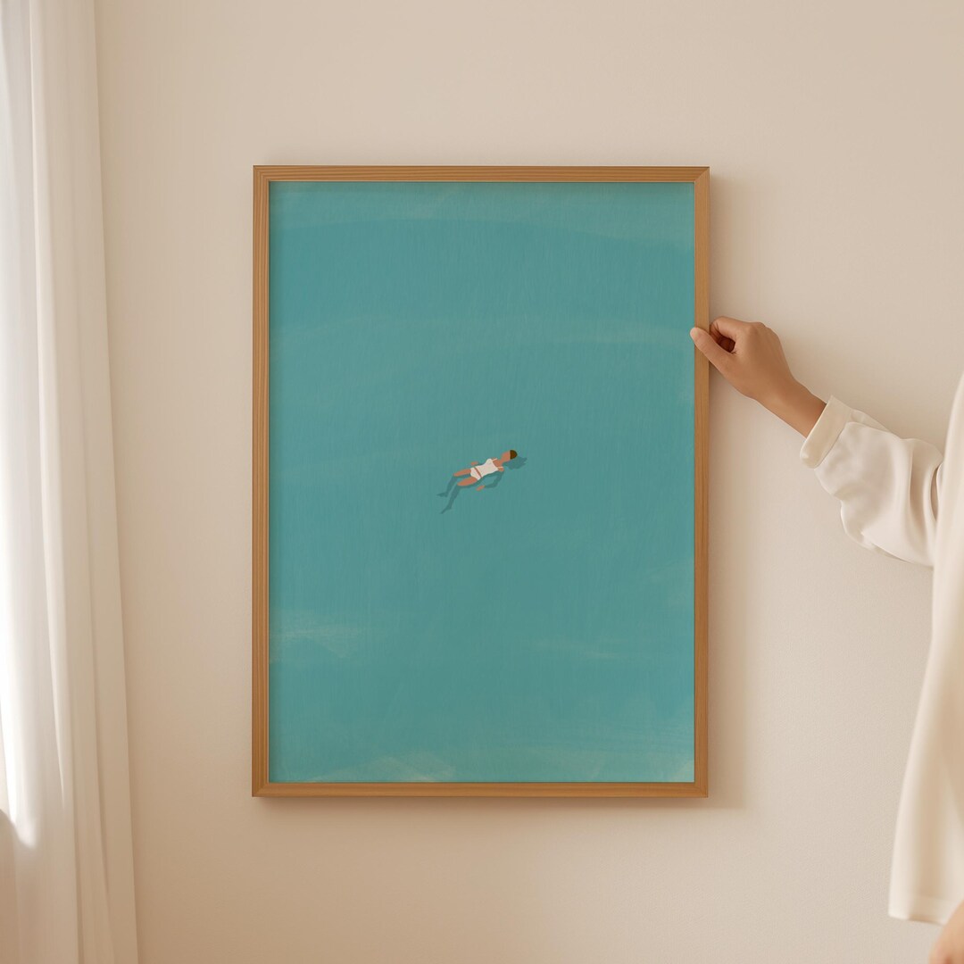 Girl Floating in Pool | Swimming Wall Art | Pool Print | Beach House ...