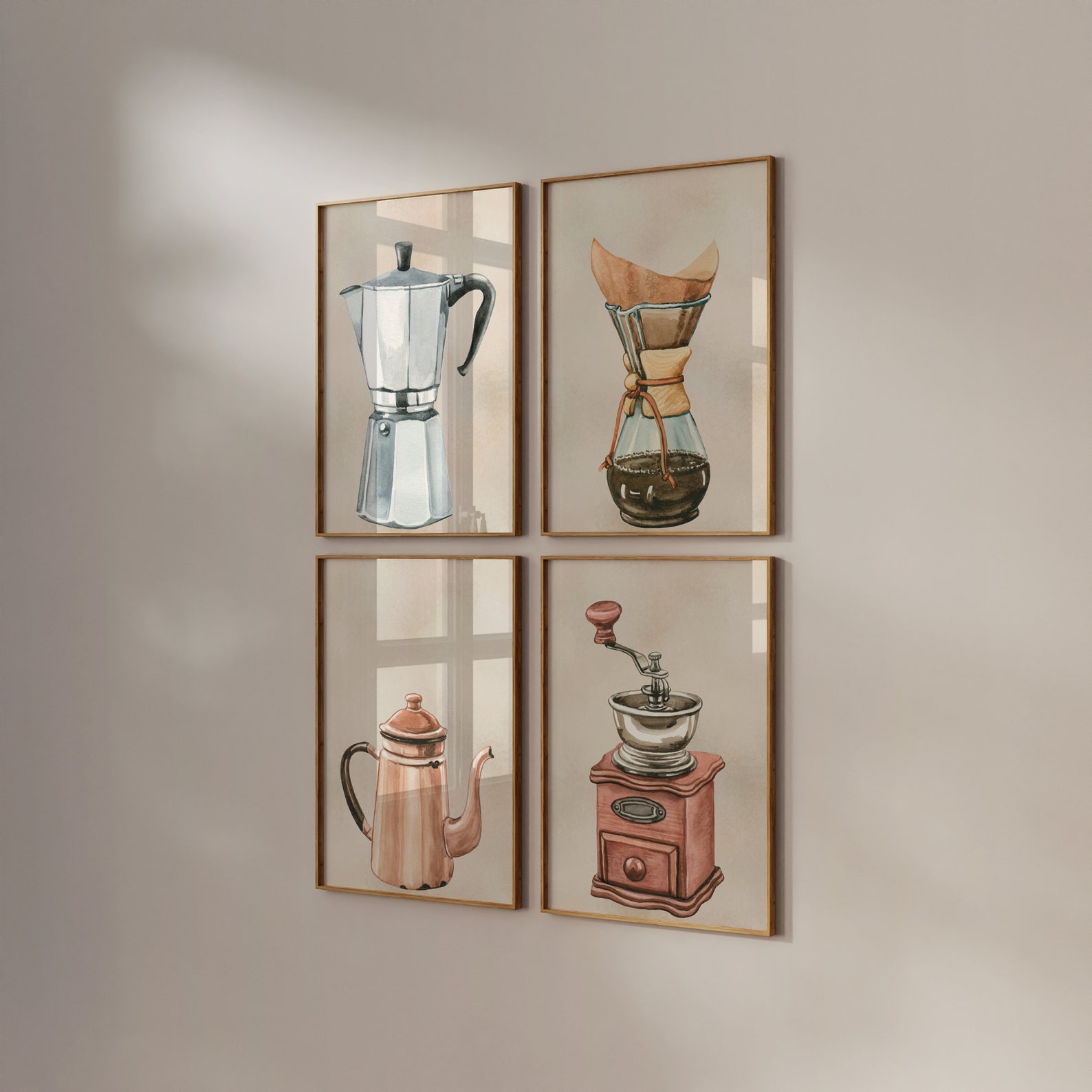 Coffee Pot Prints Set | Kitchen Wall Art (digital Download) - Etsy