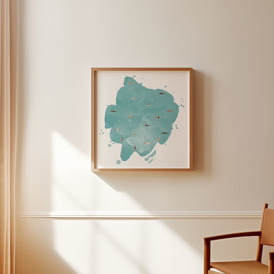 Swimming in Watercolor | Summer Poster | Pool Art | Swim Print ...