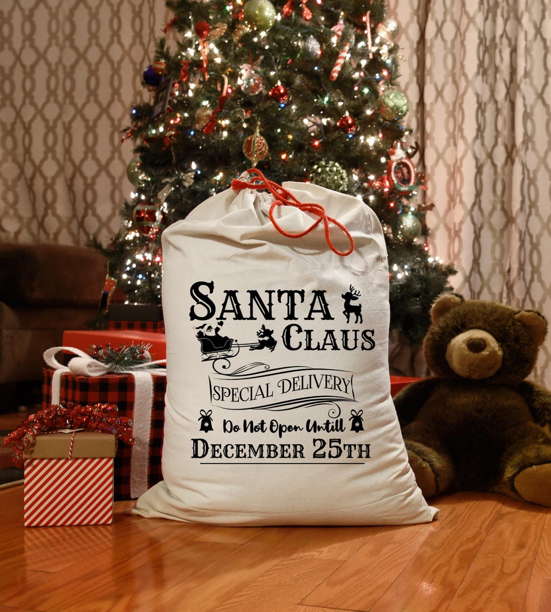 Christmas Santa Sack Gift Bags for Kids, Christmas Stocking Baby Shower ...