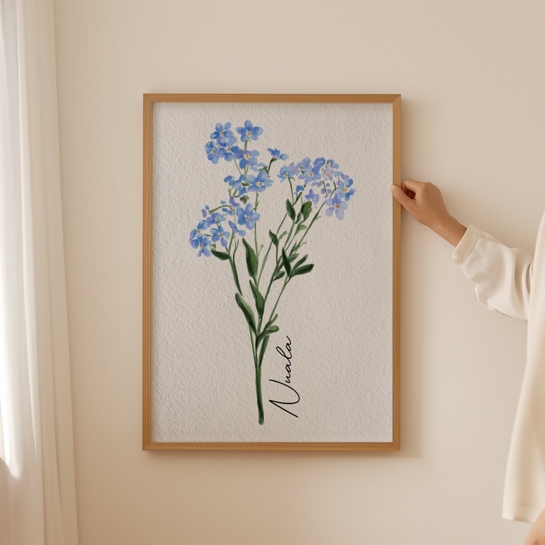 Custom Forget Me Not Print | Lost Loved One Gift | Personalized ...