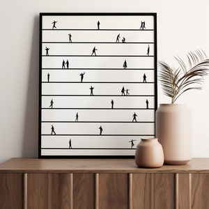 Silhouettes of Small People Art | Human Print | People Walking ...