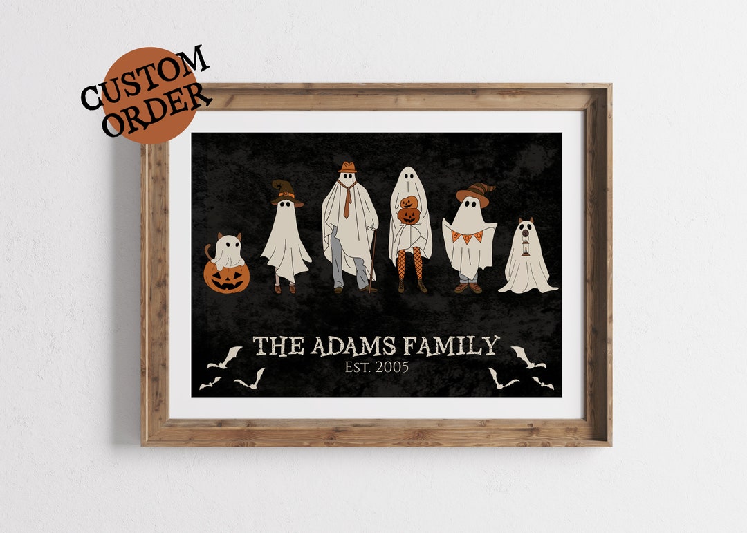 CUSTOM Family Ghost Portrait Personalized Family Art Halloween Family ...