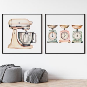 Set of 6 Baking Kitchen Prints | Cute Kitchen Decor | Pantry Wall Decor ...