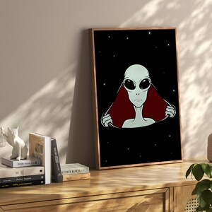 Alien Ripping Space UFO Wall Art Extraterrestrial Poster Outer Space ...