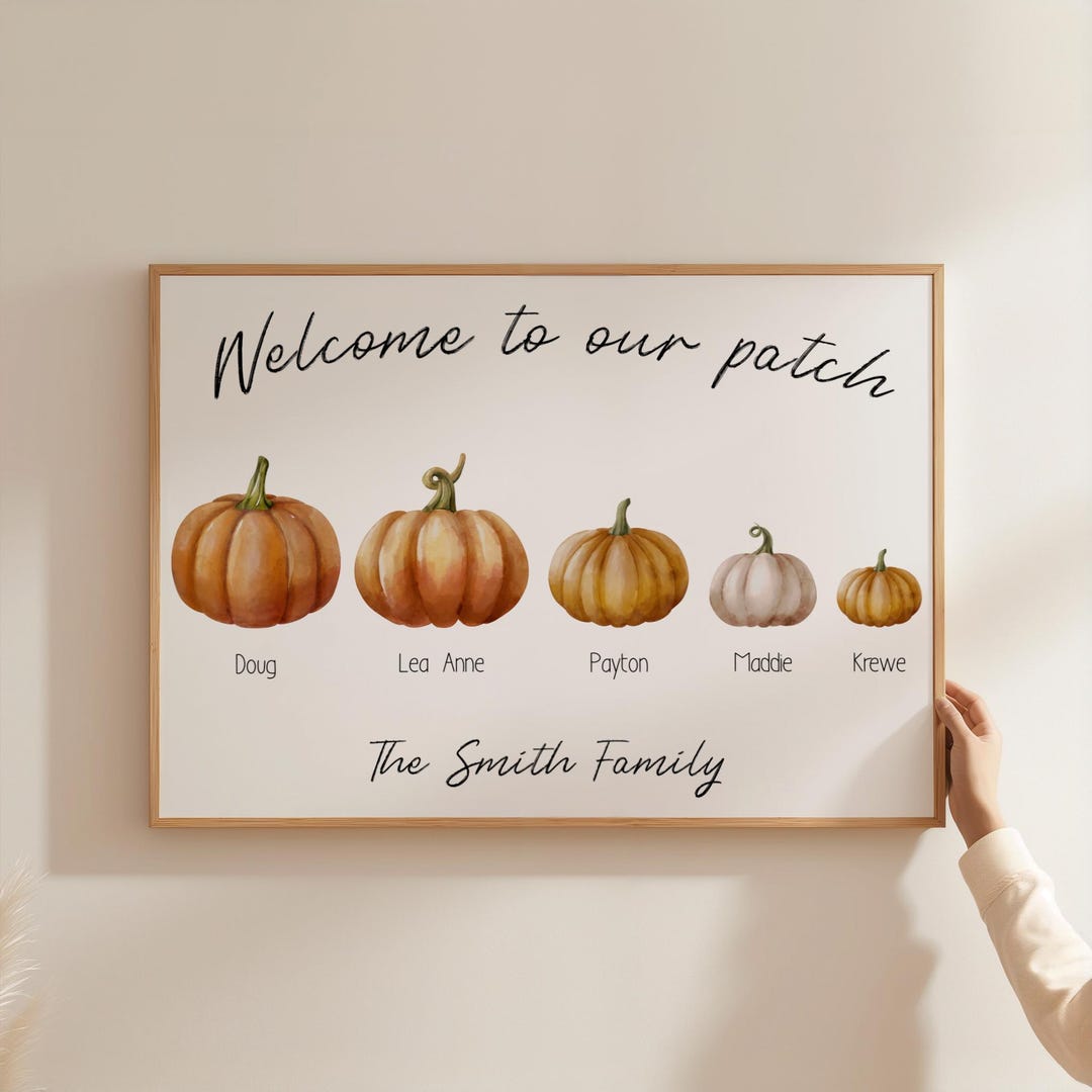 CUSTOM Family Pumpkin Patch | Fall Wall Decor | Personalized Wall Art ...