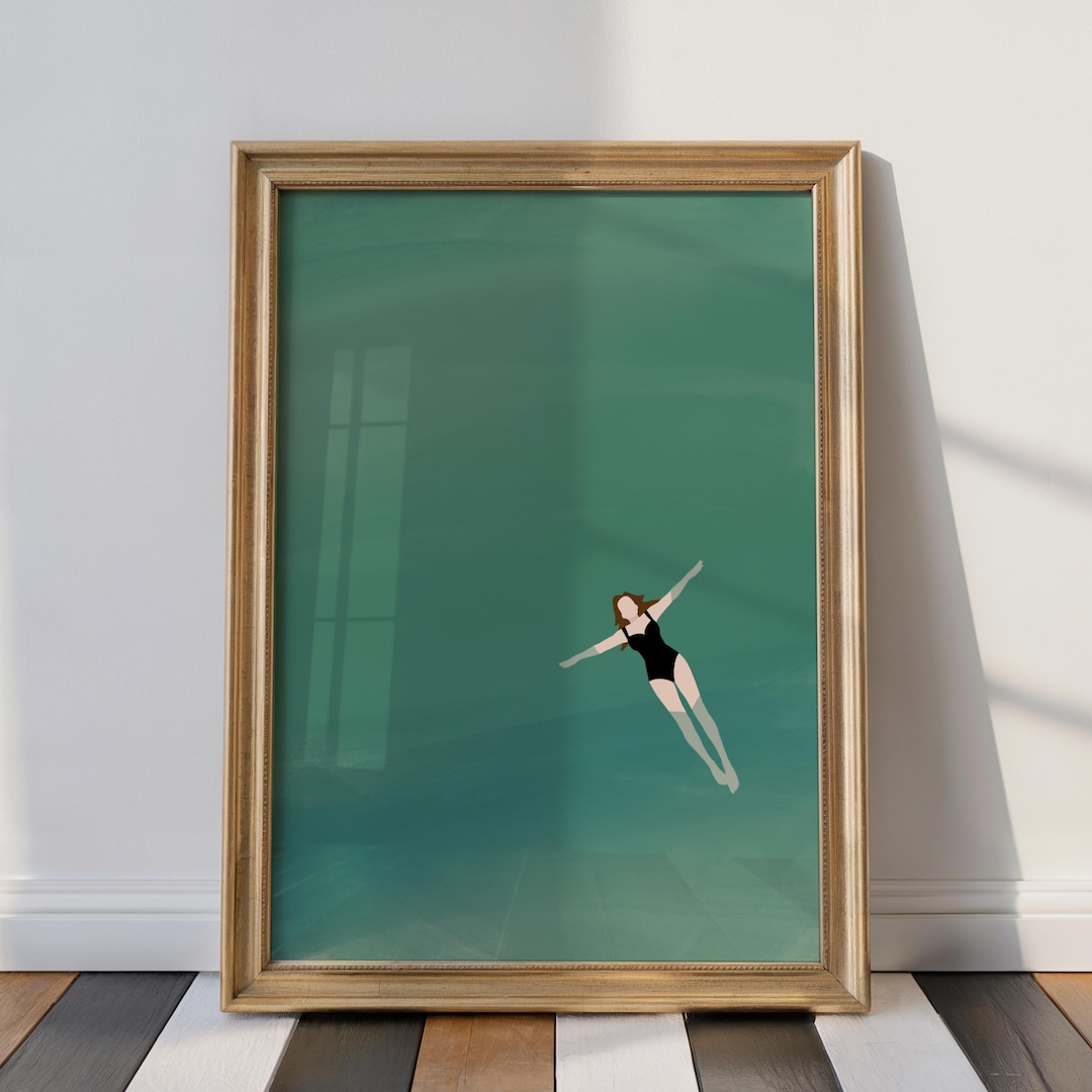 Woman Floating in Water Print | Swimming Pool Print | Cute Summer Wall ...