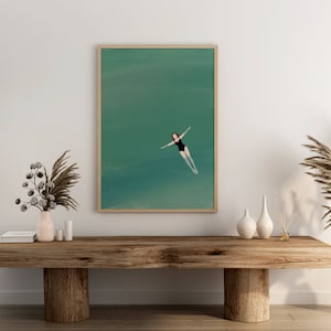 Woman Floating in Water Print | Swimming Pool Print | Cute Summer Wall ...