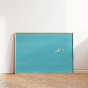 Girl Floating in Pool | Horizontal Swimming Pool Wall Art | Summer Pool ...