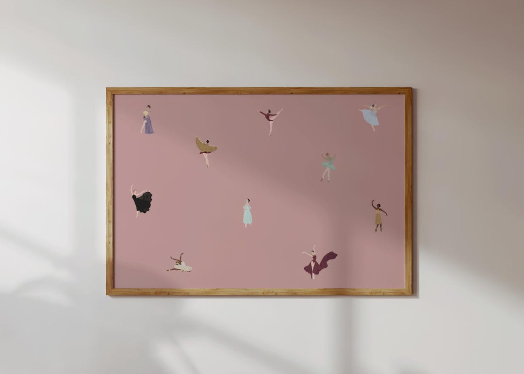 Tiny Ballerinas Print | Minimalist Ballet Dancers Art | Gift for Dancer ...