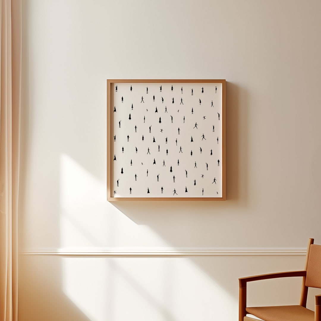 Small People Art Tiny Humans Walking Print Minimalist Miniature People ...