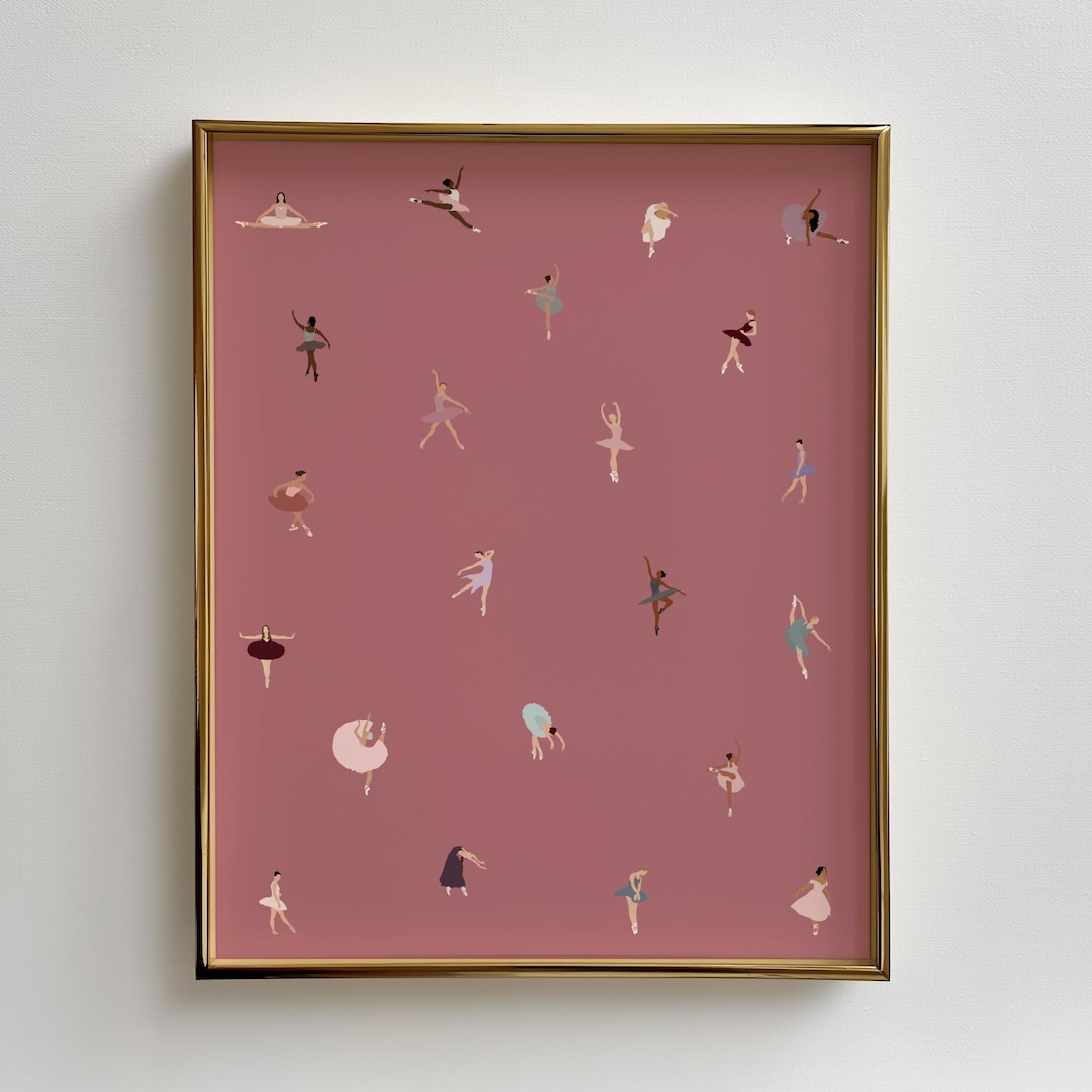Tiny Ballerinas Print | Minimalist Ballet Dancers Art | Gift for Dancer ...