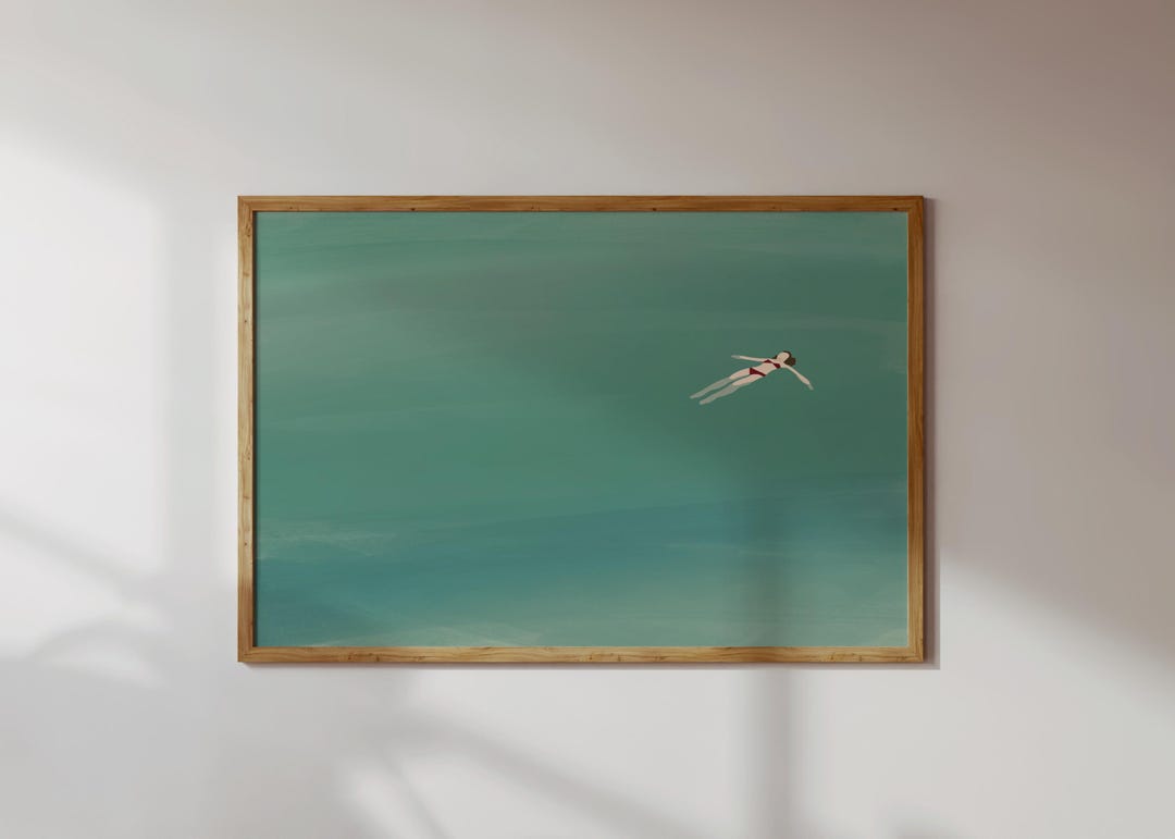 Girl Floating in Pool | Horizontal Swimming Pool Wall Art | Summer Pool ...