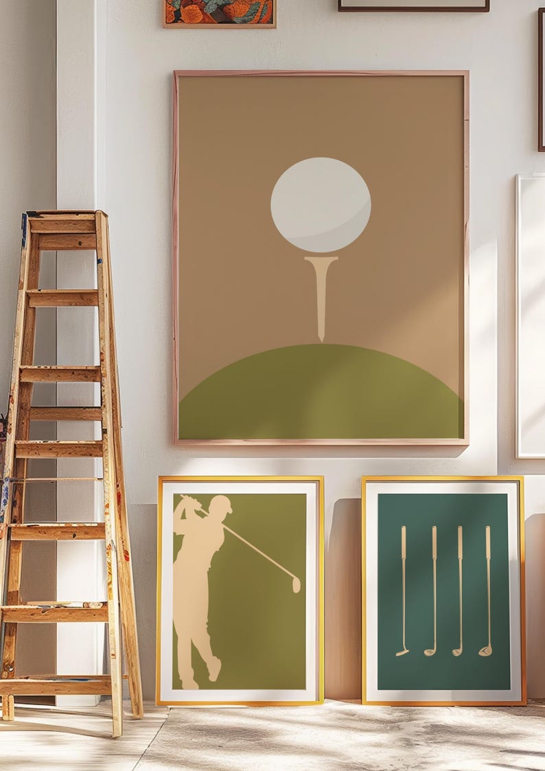 Set of 3 Retro Golf Prints | Office Wall Art | Golfing Posters | Gift ...