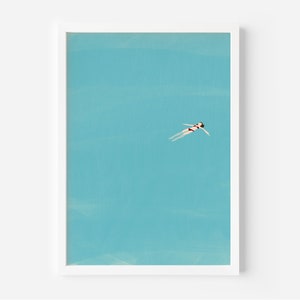 Girl Floating in Pool Swimming Wall Art Pool Print Beach Art Pool House ...