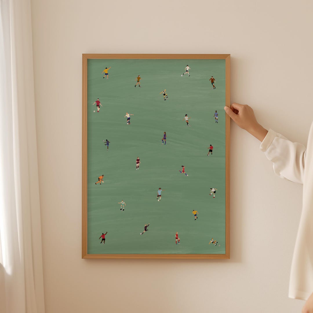 Tiny Soccer Players Print | Minimalist People Art | Gift for Soccer ...