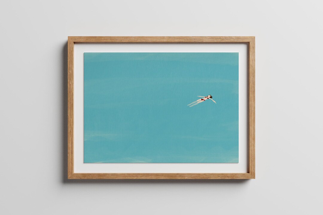 Girl Floating in Pool Horizontal Swimming Wall Art Pool Print Beach Art ...