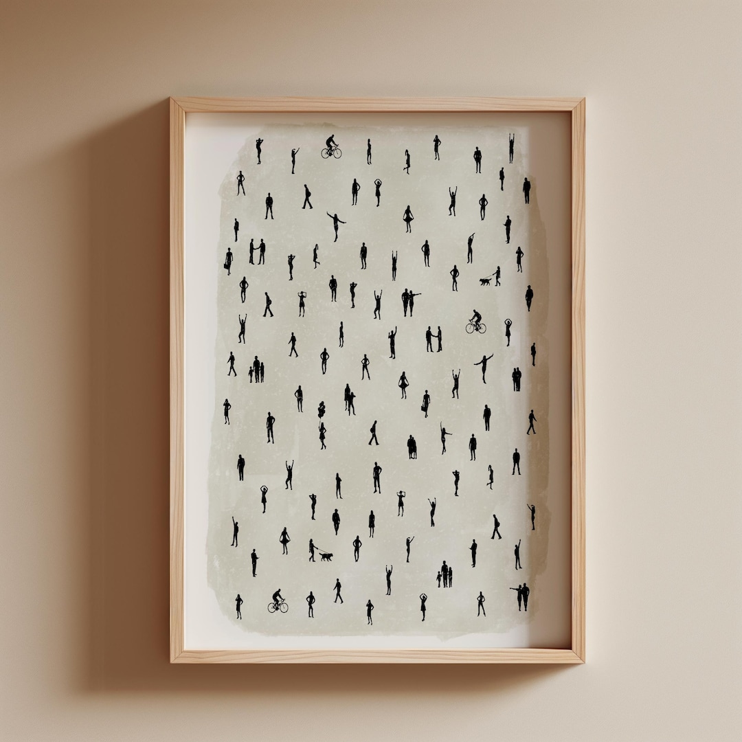 Silhouettes of Small People Art | Human Outline Figure Print ...