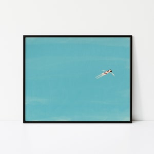 Girl Floating in Pool Horizontal Swimming Wall Art Pool Print ...