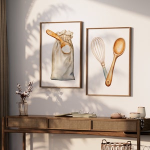 Set of 6 Baking Kitchen Prints | Cute Kitchen Decor | Pantry Wall Decor ...