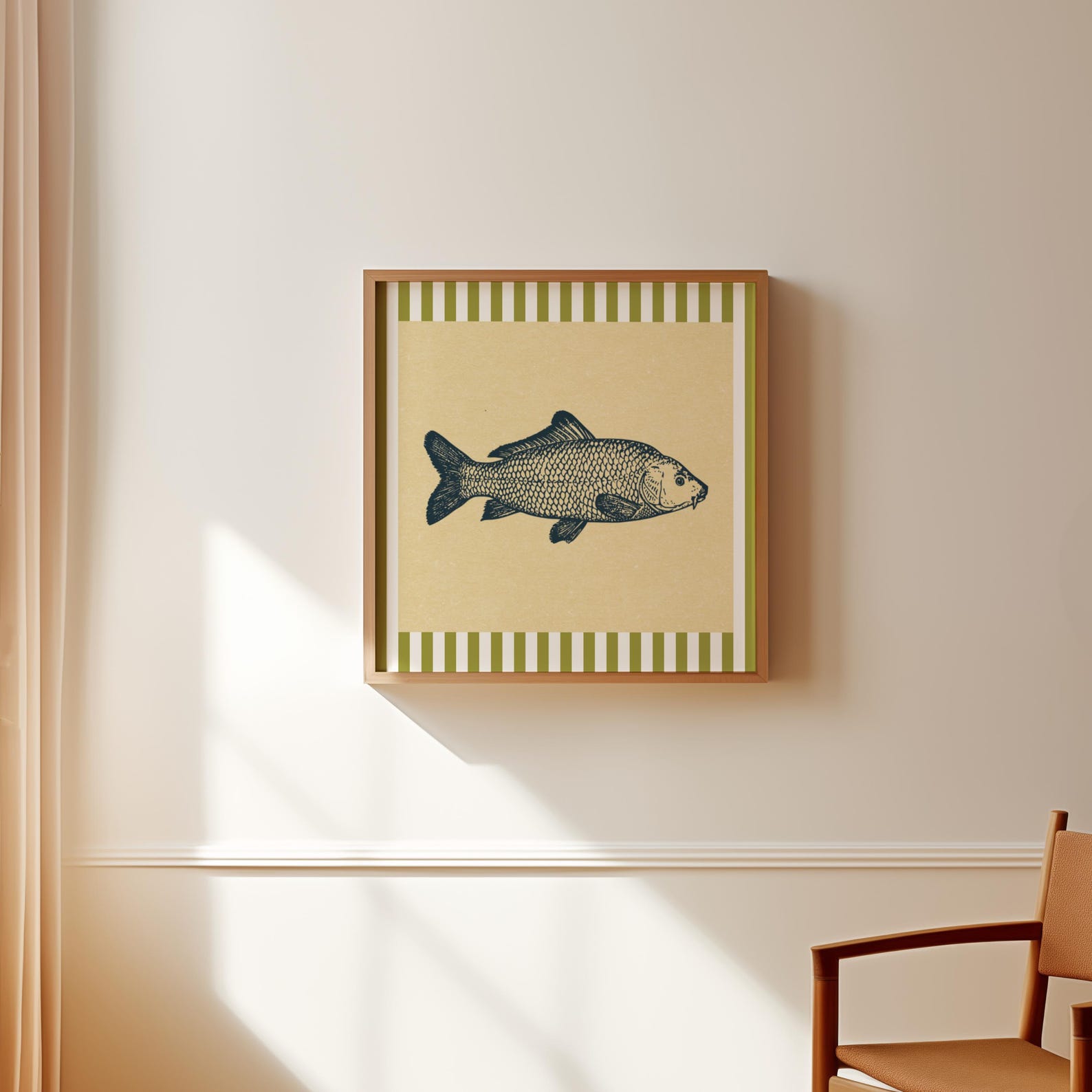 Vintage Fish Print | Antique Unique Wall Art Animal Poster | Horizontal ...