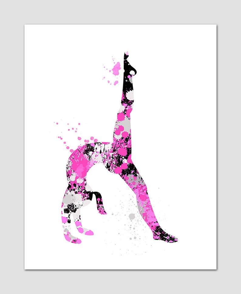 Gymnastics Wall Art DIY Gymnast Wall Decor Watercolor | Etsy