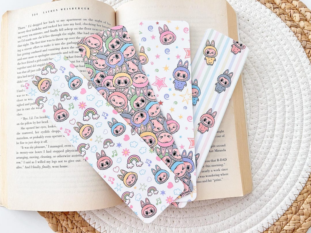 Labubu Bookmark Collection | Glossy Cardstock Bookmarks | Gift for Book ...