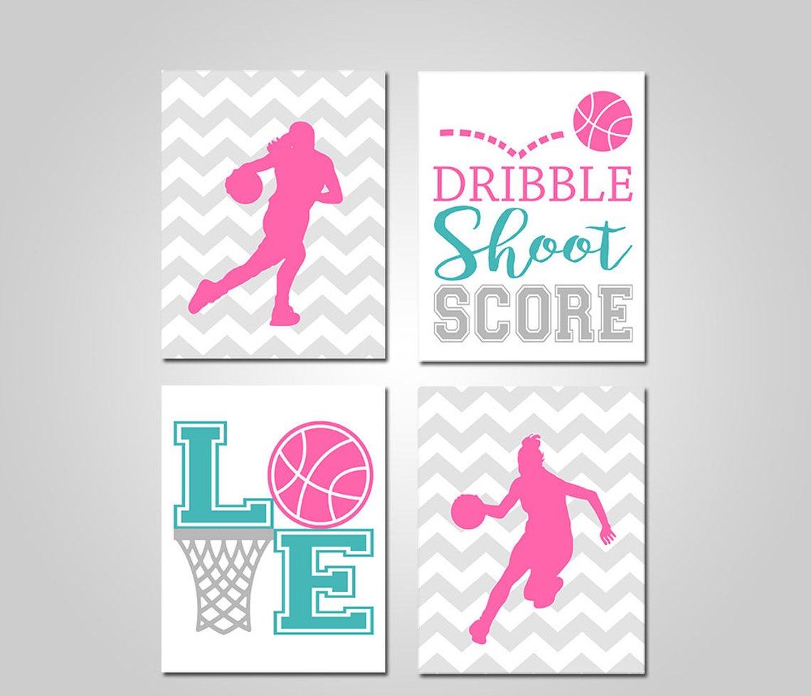 Girls Basketball Bedroom Wall Art Girls Basketball Wall | Etsy