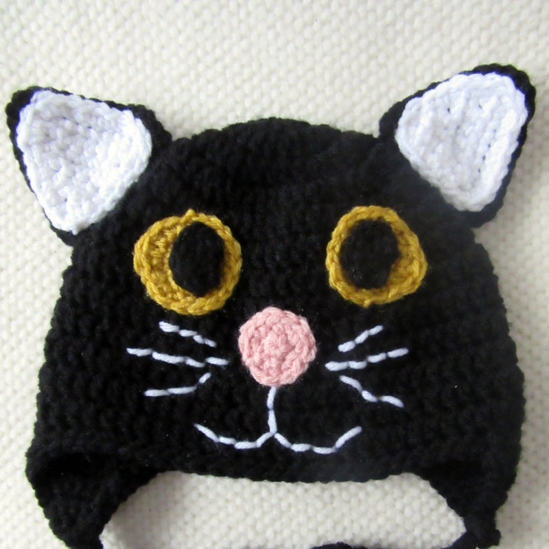 Black Cat Hat - Etsy