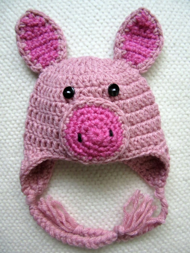 Crochet Pig Hat Crochet Animal Hats Baby Gift Toddler Gift - Etsy