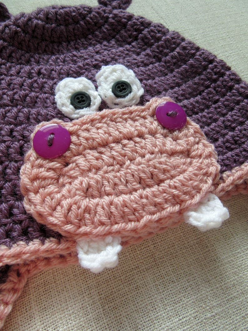 Crochet Hippo Hat Crochet Animal Hats Crochet Baby Hat | Etsy