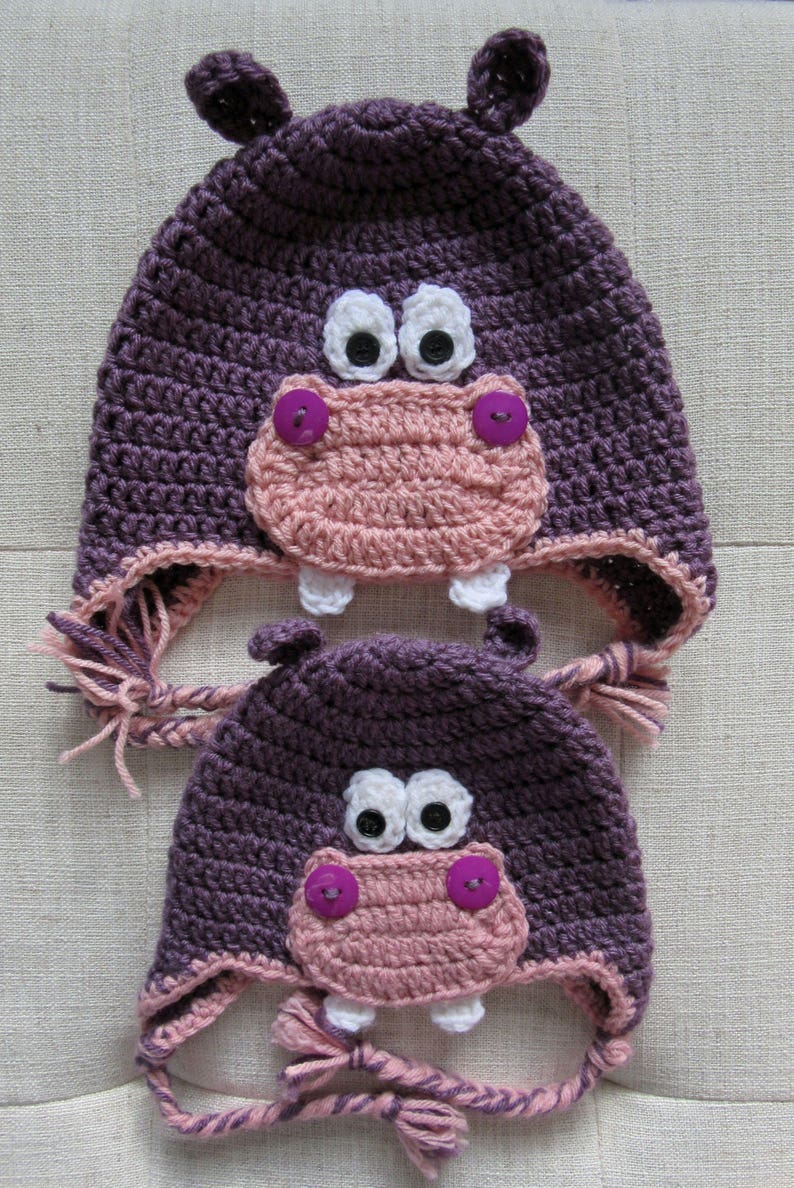 Crochet Hippo Hat Crochet Animal Hats Crochet Baby Hat | Etsy