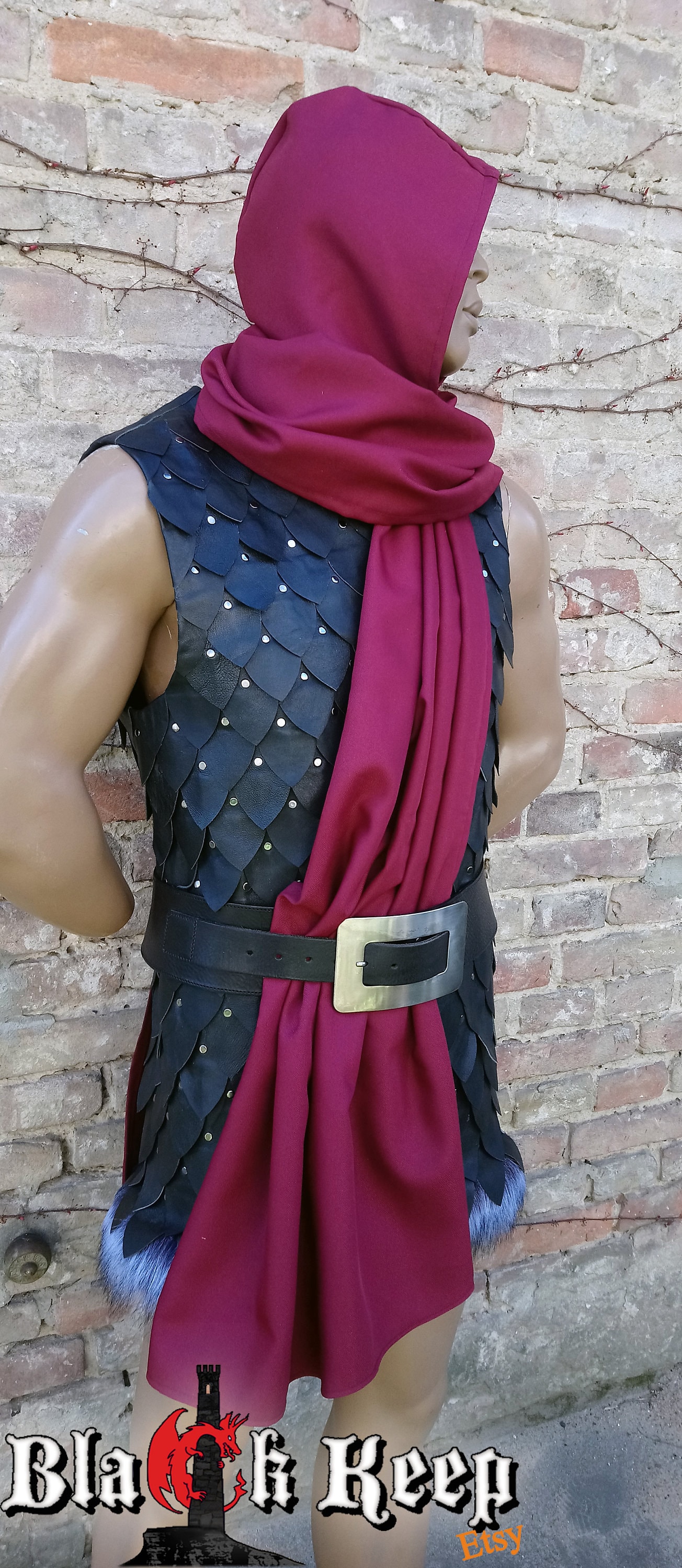 Leather scale coat with chainmail sleeves Skyrim Guards armor | Etsy