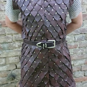 Leather Scale Coat With Chainmail Sleeves Skyrim Guards Armor ( Larp ...