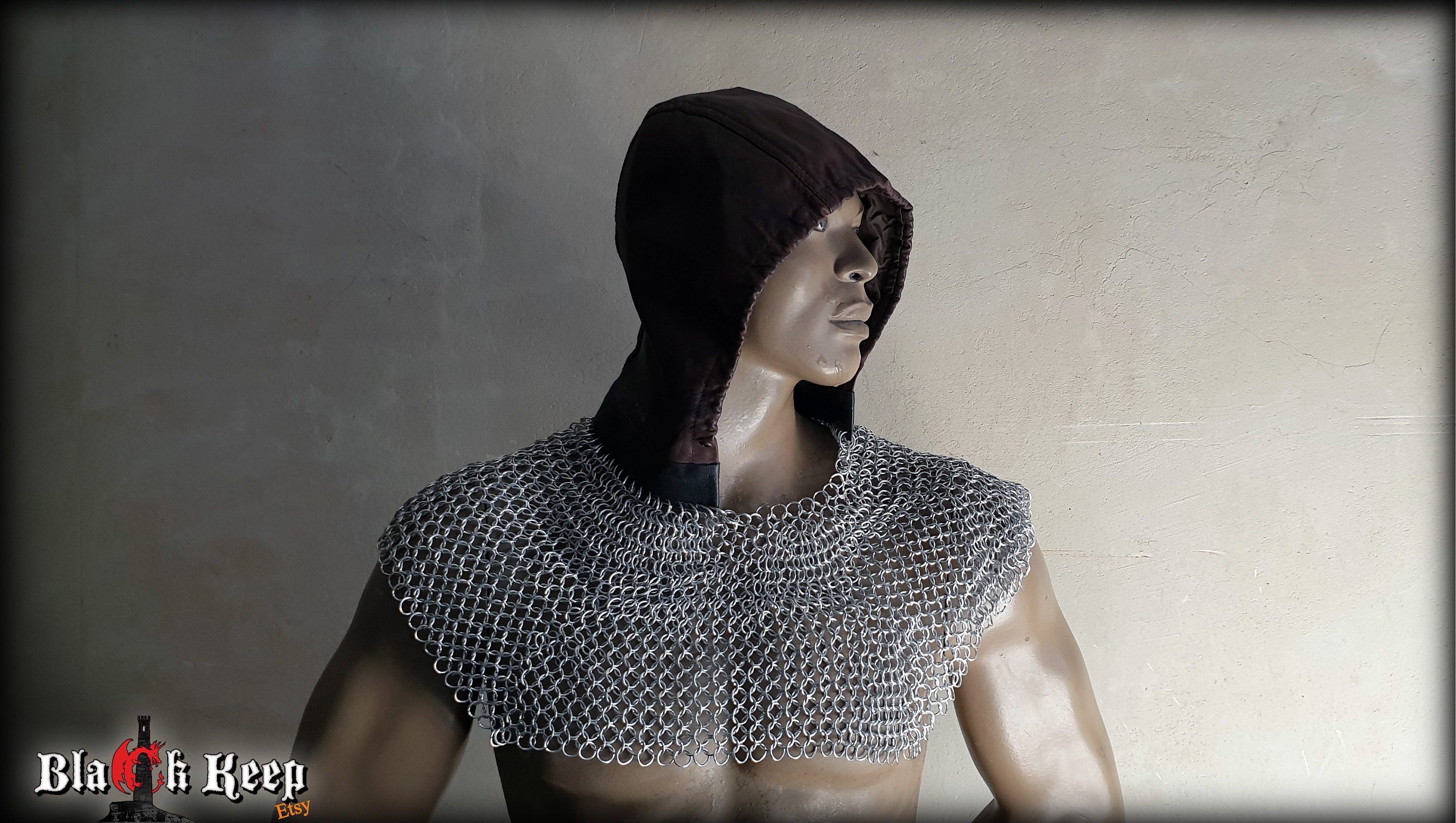 Chainmail Coif / Leather Hood With Chainmail Collar - Etsy