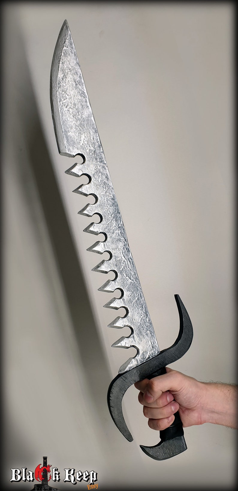 Sword Breaker Spiked Sword Wooden Cosplay Prop - Etsy