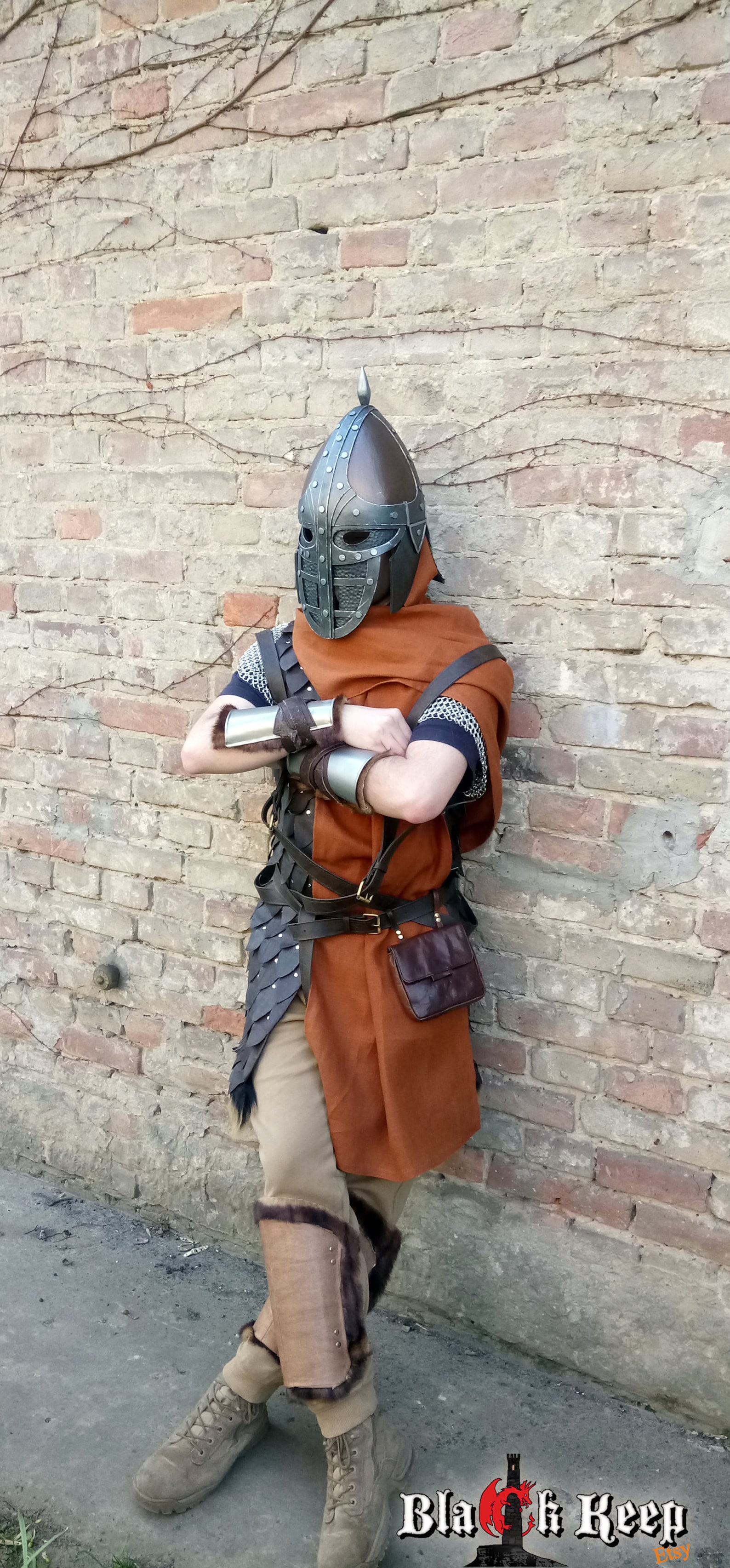 Guardsman Armor Set Leather Scale Armor With Chainmail Sleeves ( Larp ...