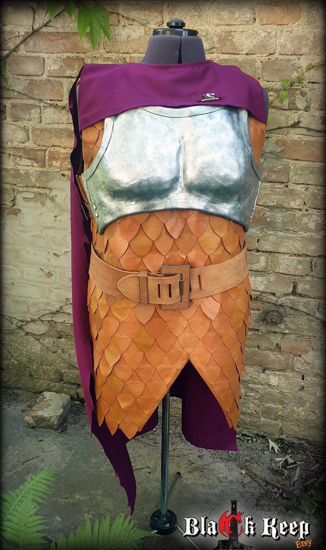 Leather Scale Coat With Chestplate and Cape ( Larp and Cosplay ) - Etsy