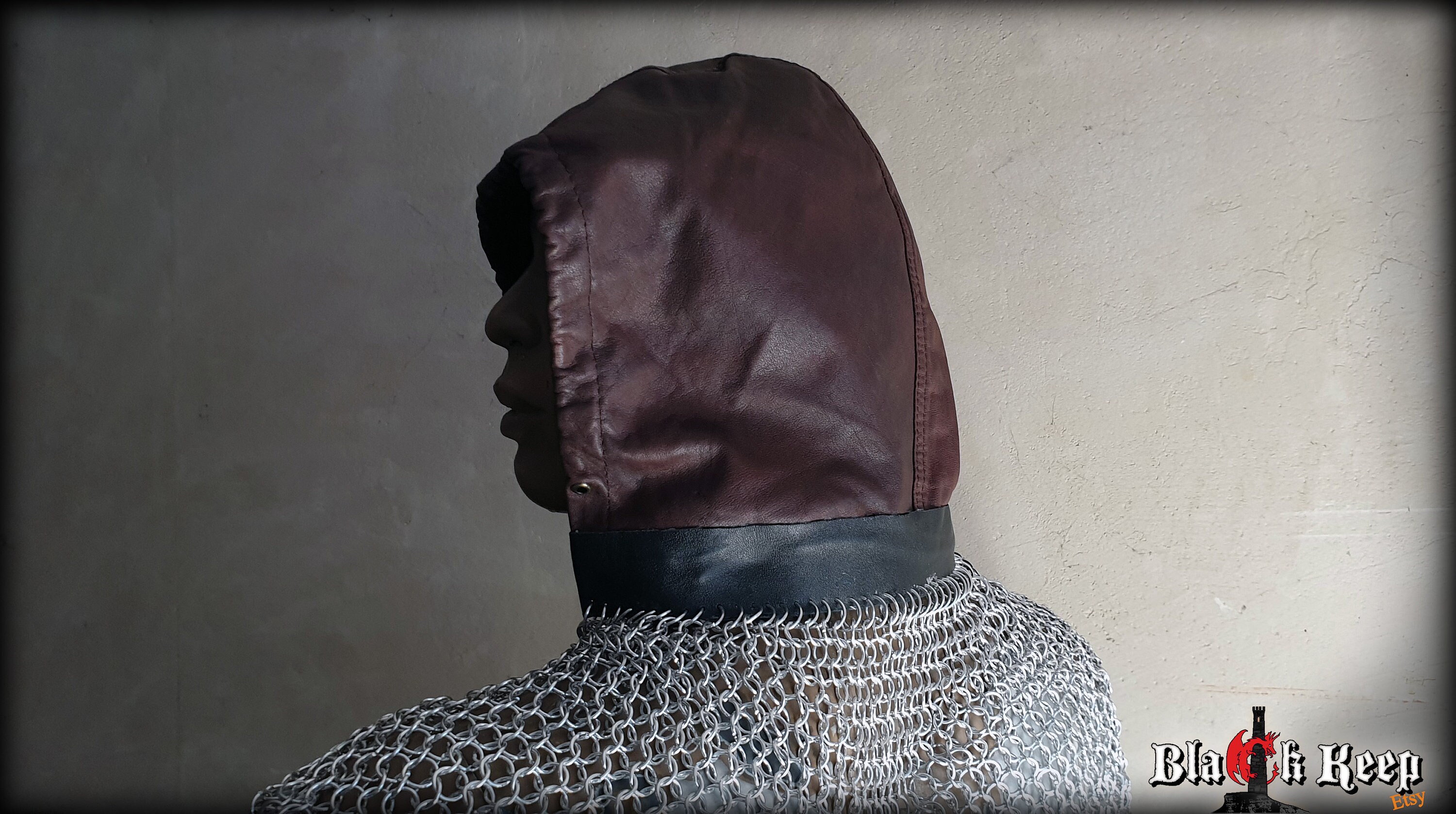 Chainmail Coif / Leather Hood With Chainmail Collar - Etsy
