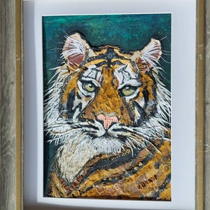 Tiger Mixed Media Collage * Original Artwork or Prints * for Him * for ...