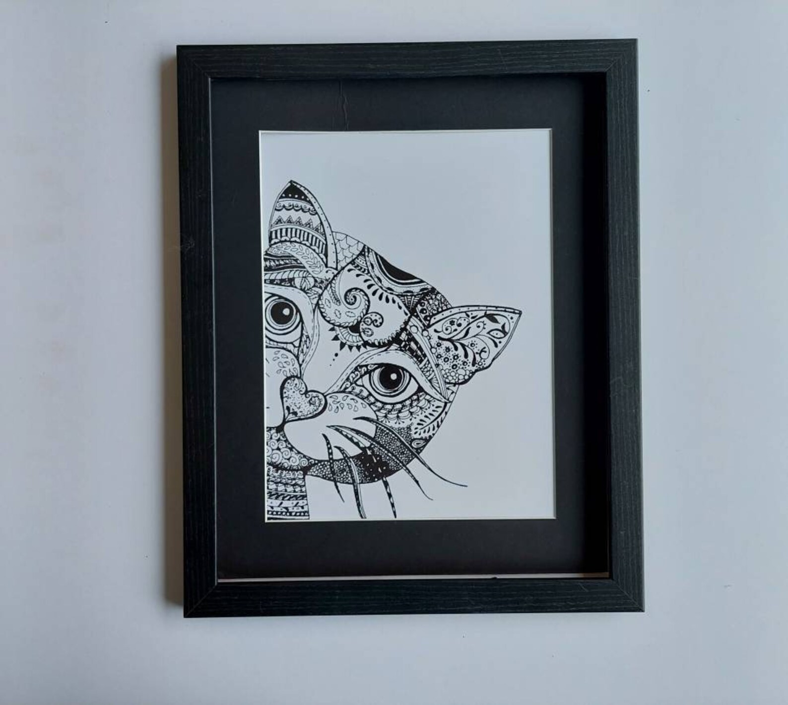 Cat Line Drawing Illustration Black and White Original Artwork - Etsy UK